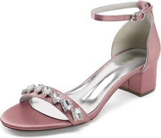 Generic Femme &Eacute;t&eacute; Chunky Heels Mari&eacute;e Talons Bas Sandales Confortable Bout Ouvert Mode Chaussures Mariage 4.5Cm,Nude Pink,42 EU