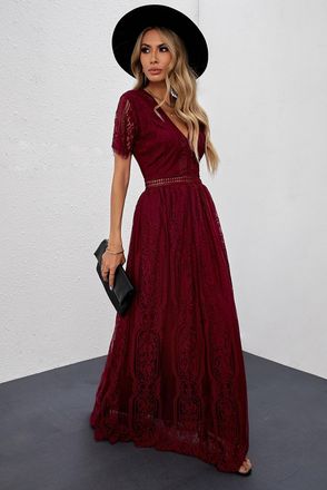 Azura Exchange Spitzen-Maxi-Kleid