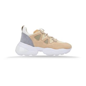 Hogan Sneakers aus Wildleder mit Schn&uuml;rsenkeln - - Shoes - Damen - Beige - 37 EU