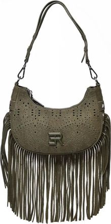 Ermanno Scervino Femme, Sacs, Vert, Taille: ONE Size Hobo Terra Canvas Sangallo