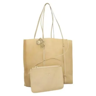 Prada Pre-owned Nylon sacs-prada - Femme - Pre-owned - Beige - Taille: ONE Size