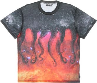 Octopus Galaxy Schwarzes Tee Kurzarm T-shirt - - Tops - Herren - Mehrfarbig - L