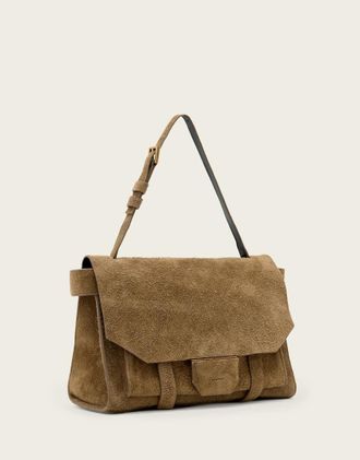 AllSaints Ursa - Sacoche en daim - Marron biscuit-Brown