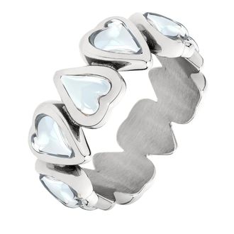 Liebeskind Liebeskind Berlin Ring - Edelstahl Glass Heart - Gr. 52 - in Silber - f&uuml;r Damen