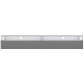 Selsey Selsey - rednaw - TV-Schrank / TV-Board stehend / h&auml;ngend, 180 cm breit (Wei&szlig; Matt / Grau Hochglanz mit led)