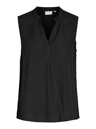 Vila Vila Neck S/L Top Virosa Noos Haut à col en V S/L, Black Beauty, 42 Femmes