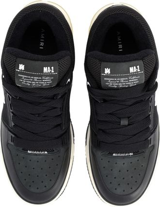 Amiri Mens Sneakers Ma-1 Black Leather And Textile Trainers