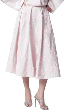 Rotate Rotate Birger Christensen, Femme, Jupes, Rose, Taille: 40 FR Berty Sun Flower Skirt