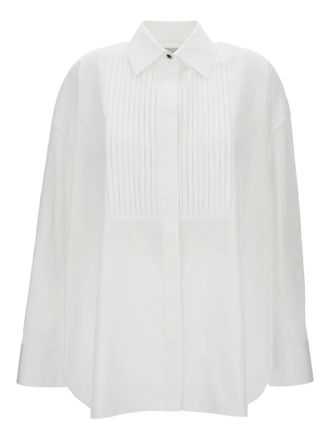 Golden Goose chemise oversize &agrave; d&eacute;tails pliss&eacute;s - Blanc