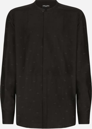 Dolce & Gabbana Hemd Martini Fit Aus Seide Mit Plastron - Mann Hemden Schwarz 38