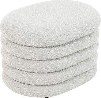 SVITA Svita - blossom Pouf avec espace de rangement Pouf Ottomane Coussin Boucle Blanc