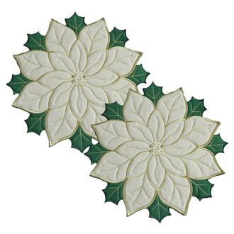 Angoily 2st&uuml;cke Platzset aus Wiederverwendbarem Material Isolier-platzset f&uuml;r Tisch Weihnachtstischset als Tischunterlage Tellerunterlage mit Festlicher Dekor