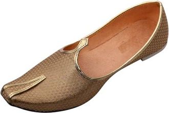 Generic Jutti de mariage pour homme fabriqu&eacute; &agrave; la main Sherwani Mojari Taille US 7-12, maille dor&eacute;e, Design B, 44.5 EU