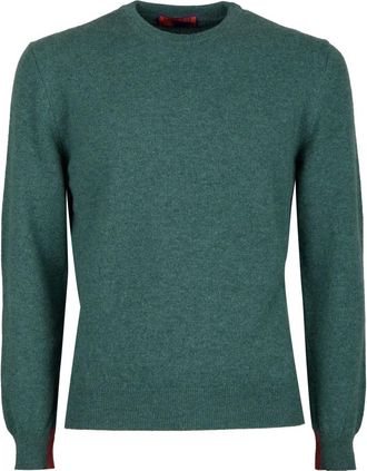 Gallo Gallo, Homme, Pulls, Vert, Taille: XL Pull girocollo puro cashmere