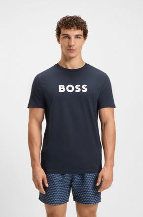 HUGO BOSS Strandshirt BOSS T-Shirt RN, Herren, Gr. XXL, blau (navy 413), Jersey, Obermaterial: 100% Baumwolle, bedruckt, unifarben, regular fit h&uuml;ftbedeckend, R