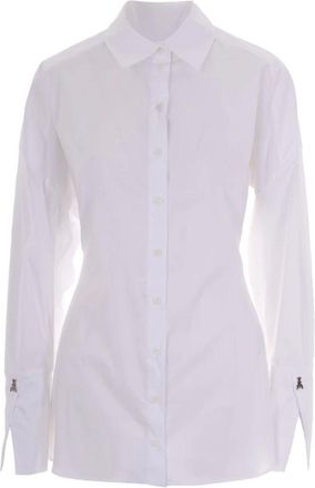 Patrizia Pepe Femme, Blouses et Chemises, Blanc, Taille: 40 FR Chemise Popeline Stretch