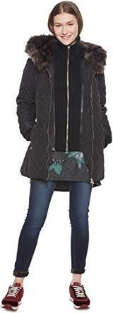 Desigual Padded_maca, Manteau &Agrave; Capuche Manches Longues Femme, (Negro 2000), 34 (Taille fabricant: 36)
