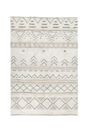 Lorena Canals Woolable -Waschbarer Wollteppich Lakota Day Braun, Beige, Crema Flor: 100% Wolle. Basis: Recycelte Baumwolle 140x80cm