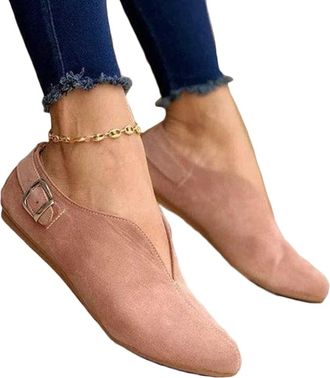 Onsoyours Ballettschuhe Spitzenschuhe Damen Sandaletten Spitz Zehenabsatz Flache Schuhe Klassische Mokassins Atmungsaktiv Freizeit Loafers Flache Fahren Halbsch