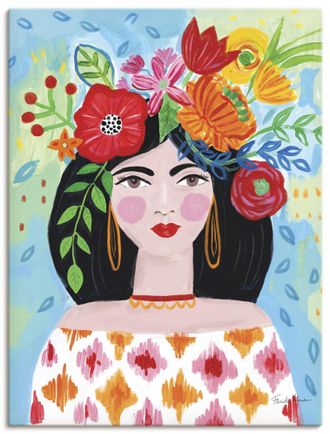 Artland Wanddeko Leinwand Bilder Wandbild boho deko Flower Market aesthetic Blumenm&auml;dchen Blumen U5SR