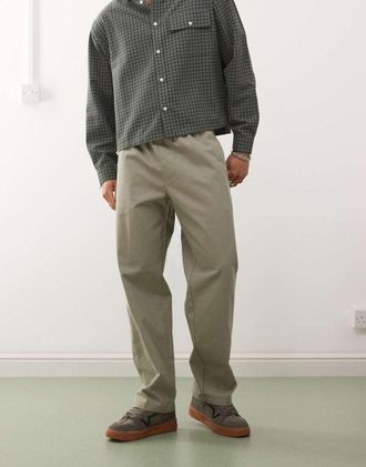 Obey Pantalon décontracté en sergé - Sauge séchée-Vert