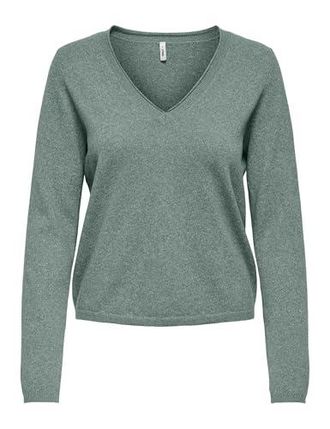 Only Onlloyal Life Ls Pull col en V KNT Nca, Vert Chinois., M