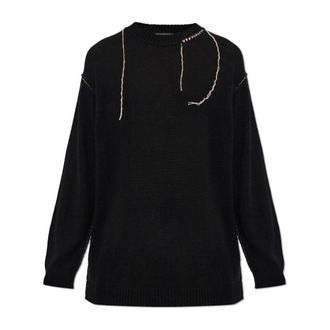 Yohji Yamamoto Wollpullover mit rohem Saum - - Knitwear - Herren - Schwarzk - L