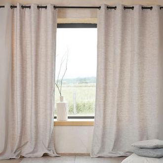 HOME MAISON Homemaison QABANE - Rideau Thermique Semi-Occultant Bouclette - Polyester Jacquard Doubl&eacute; Polaire - Isolation 12x Standard IFTH 23-01256 - 8 OEillets 