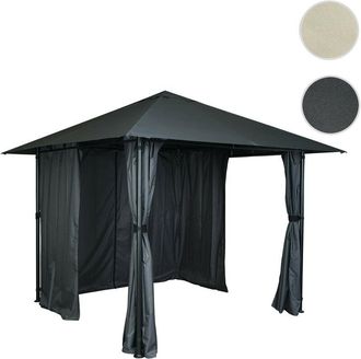 Mendler Mendler - Pergola HWC-J63, Pavillon de jardin Abri de terrasse avec paroi latérale, 3x3m anthracite