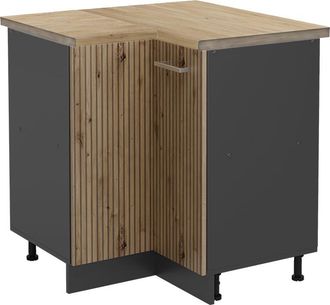 Vicco Eckunterschrank R-Line, Artisan-Eiche/Anthrazit, 75.6 cm, AP Eiche