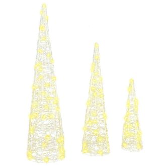 Festnight 3er Set Led Pyramide Lichterkegel Weihnachtspyramide Lichterpyramide Au&szlig;en Innen Weihnachten Christmas Pyramid Weihnachtsbaum Weihnachtsdeko Innen War