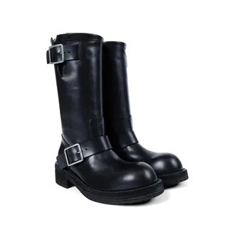 Ann Demeulemeester Sarith Engineer Buckle-detail Leather Biker Boots
