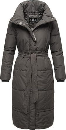 Navahoo Mirenaa Manteau dhiver chaud matelassé extra long pour femme avec ceinture S-XXL, anthrazit, M