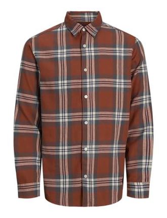Jack & Jones Jorjoshua Ls Ln Chemise &agrave; Carreaux en Flanelle, Arabian Spice, L