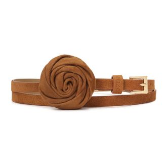 Kazar Hellbrauner G&uuml;rtel mit r&auml;umlicher Blumenapplikation - - Accessories - Damen - Braun - 80 CM