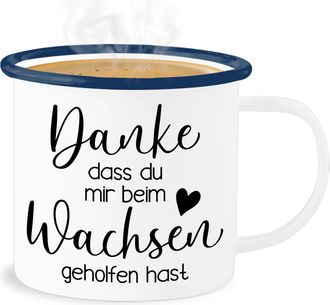 Shirtracer Emaille Becher Blechbecher - Erzieher Tassen - Danke dass du mir beim Wachsen geholfen hast - Geschenk Erzieherinnen Abschiedsgeschenk Kindergarten Ki