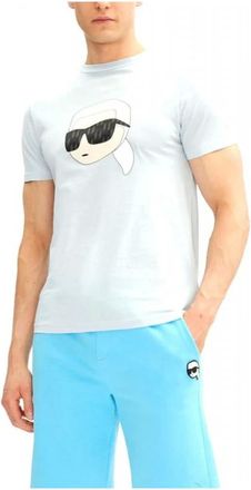 Karl Lagerfeld Homme, Tops, Bleu, Taille: L Logo T-Shirt