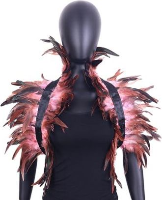 Generic Cape en plumes gothique Top Wings - Costume de cygne avec aisselles - Costume gothique - F&ecirc;te costum&eacute;e - Costume de carnaval - &Eacute;charpe punk &agrave; plumes -