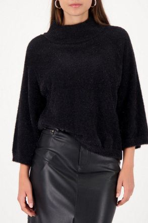 Monari Stehkragenpullover Pullover Lurex Regular fit mit Rundhalsausschnitt