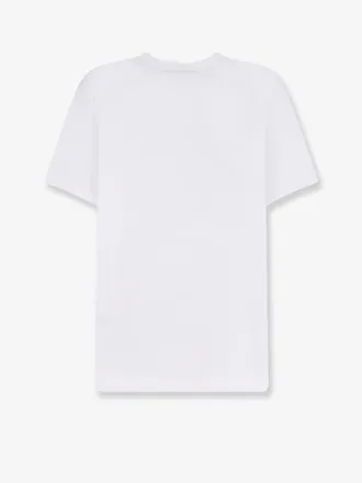 Dolce & Gabbana Mens T-Shirt With Patch Logo White Cotton T-Shirts And Polos