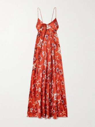 Emporio Sirenuse Ariele Oberteil Aus Seiden-cr&ecirc;pe Mit Print - Orange