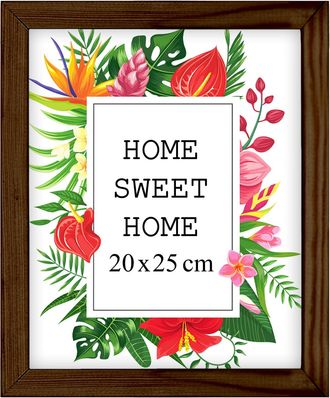 MG Design Braun Bilderrahmen 20 x 25 cm - Aus echtem Holz mit Acrylglas, zum Aufhängen & Aufstellen, für Fotos, Poster & Puzzle