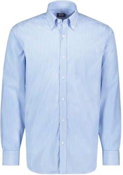 Paul & Shark COP3005-013 Chemise Rayée Bleu Clair Bouton Down avec Poche Regular Fit 100% Coton, bleu ciel, 37