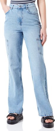 Vero Moda Vero Moda Womens VMKITHY HR Loose STR Cargo Jeans VI3303 Hose, Medium Blue Denim, 28W / 32L