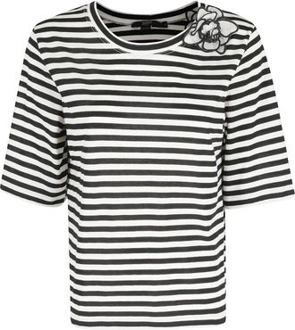 Seventy Femme, Tops, Noir, Taille: 38 FR Barchetta Fiore T-Shirt