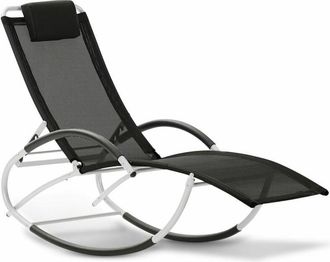 Leco Leco - Gartenstuhl, Schaukelliege mit 3-fach verstellbarer Rückenlehne, schwarz