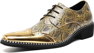 Generic Chaussures habill&eacute;es Oxford en cuir &agrave; lacets pour homme - Style moderne - Pour bal de fin dann&eacute;e, mariage, f&ecirc;te, dor&eacute;, 39 2/3 EU