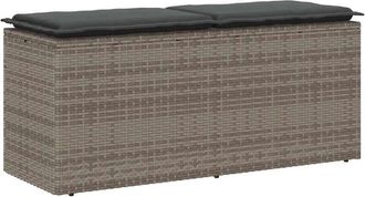 vidaXL Vidaxl - Banc de jardin avec coussin gris 110x40x44 cm r&eacute;sine tress&eacute;e