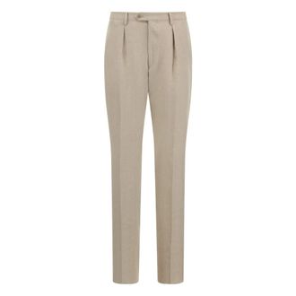 Boggi Milano Homme, Pantalons, Beige, Taille: 2XL Pantalon en lin pur