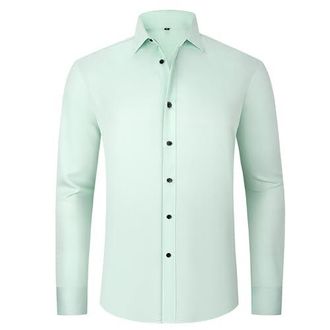 Generic Chemise habill&eacute;e &agrave; manches longues pour homme adulte - Coupe classique - Coupe formelle - Revers boutonn&eacute; - Coupe droite - Pour le travail et le burea